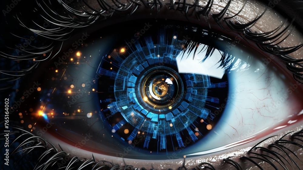 A human eye with cybernetic enhancements, demonstrating AI technology ... A human eye with cybernetic enhancements, demonstrating AI technology ...