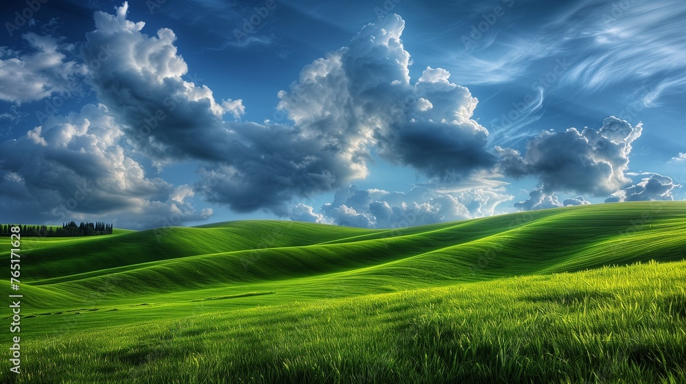 Lush Green Meadows with Rolling Cloud Shadows and Dynamic Sky - Ultra ...