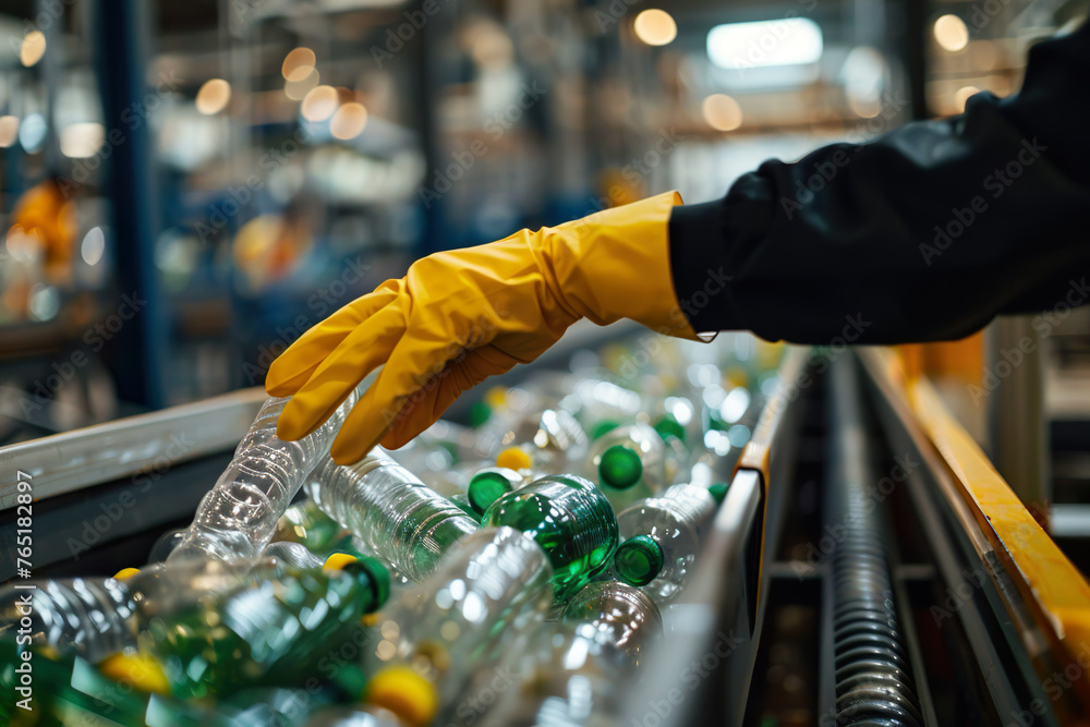 Conveyor for recycling and sorting garbage from plastic bottles ...