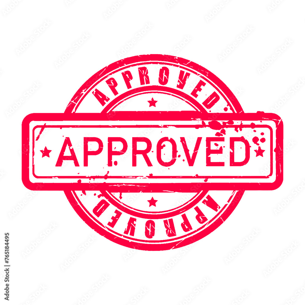 Approved. Red rubber stamp icon on transparent background. Stamp ...