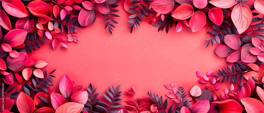 Tropical Plant Frame on Green Background, Nature and Design Concept ...