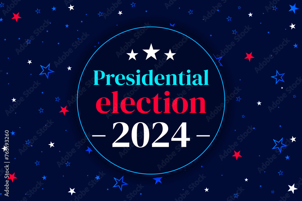 Election in the United States of America, banner design in blue and red ...
