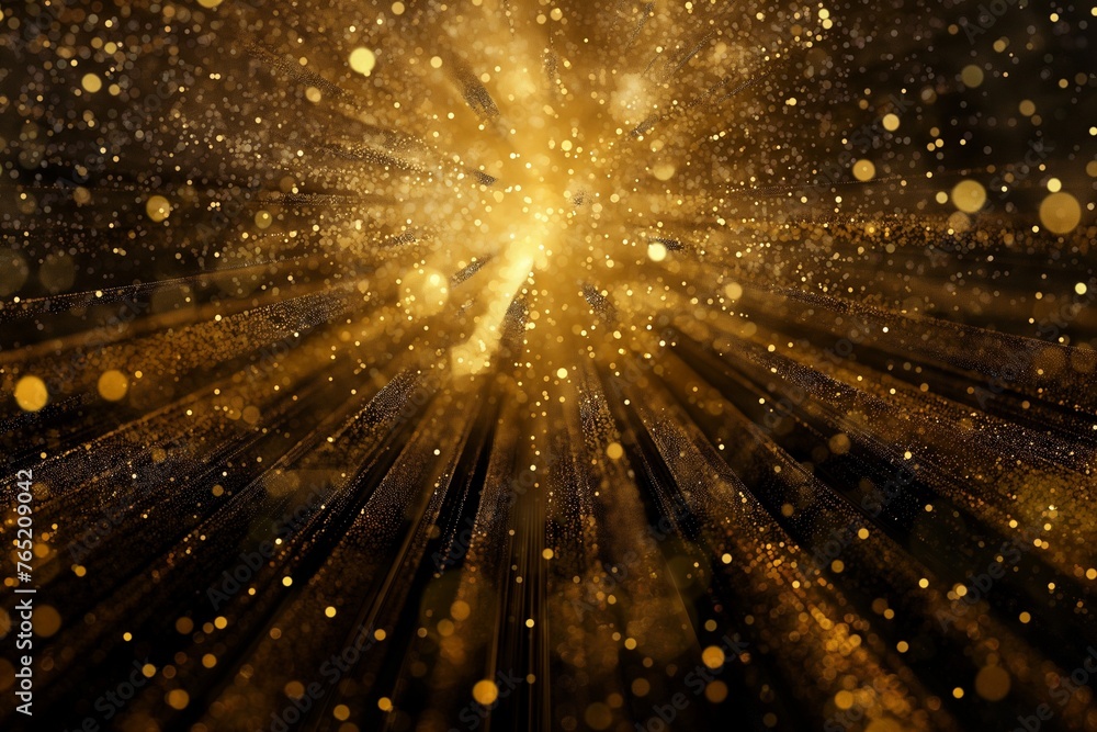 abstract gold glitter background with fireworks, abstract gold glitter ...