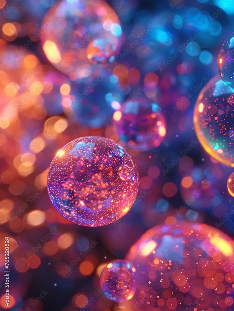 Visualize a dynamic composition showcasing a variety of ornamental ...