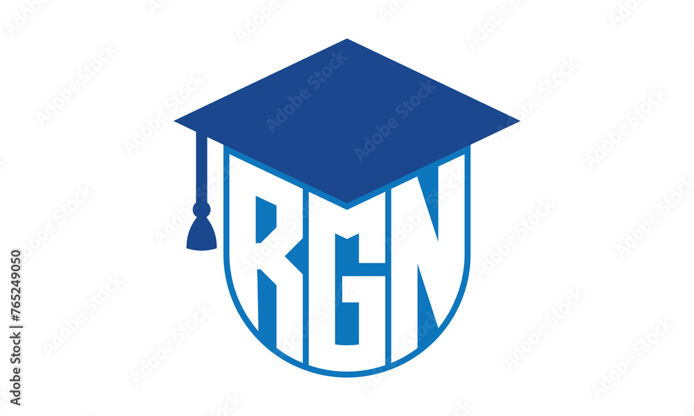 RGN initial letter academic logo design vector template. school college ...