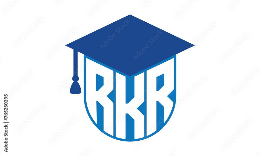 RKR initial letter academic logo design vector template. school college ...
