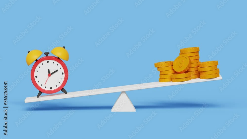 Time VS Money concept. Long term investment or savings, control or make ...