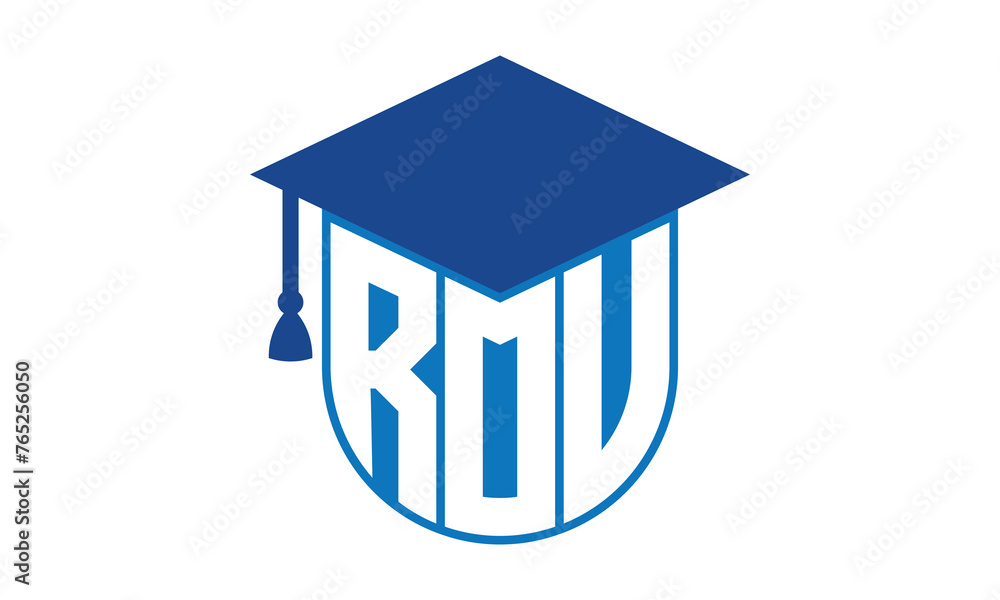 ROV initial letter academic logo design vector template. school college ...