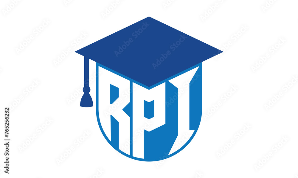 RPI initial letter academic logo design vector template. school college ...