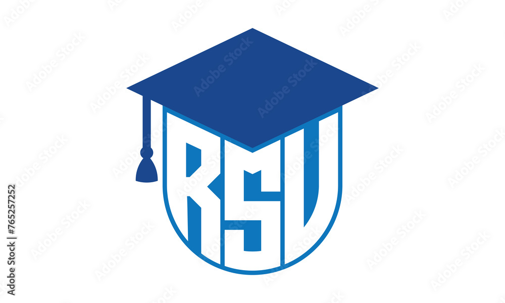 RSV initial letter academic logo design vector template. school college ...