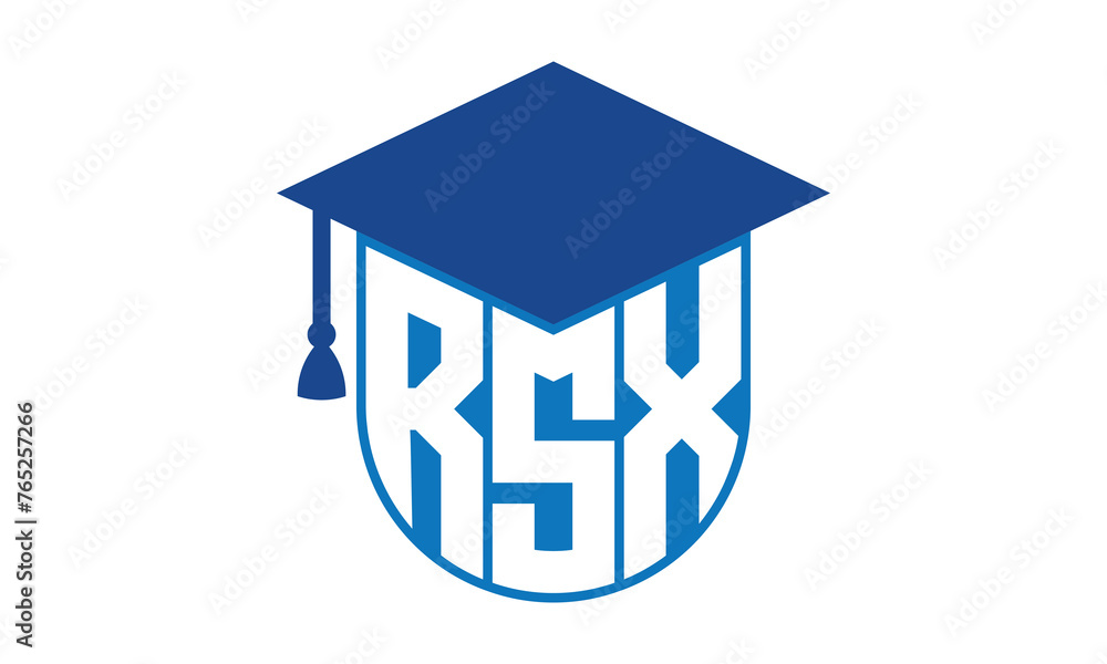 RSX initial letter academic logo design vector template. school college ...