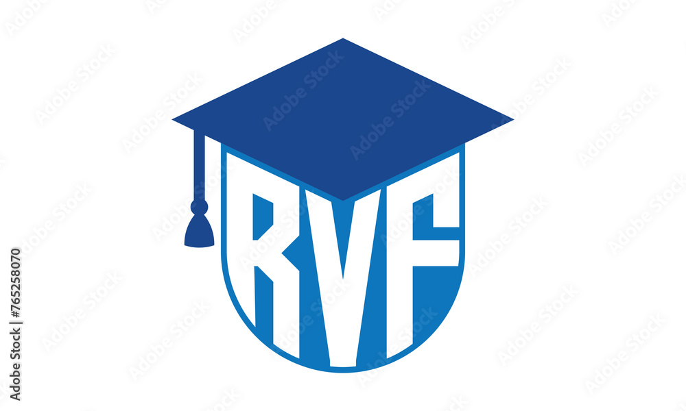 RVF initial letter academic logo design vector template. school college ...
