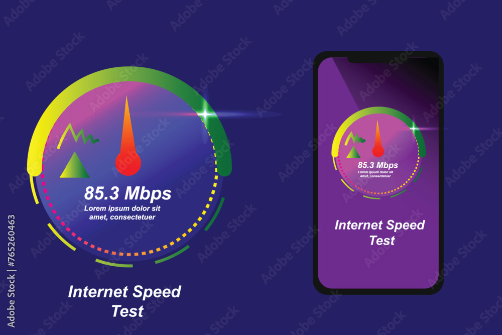 Vector illustration of internet speed test 5g suitable for visualizing ...
