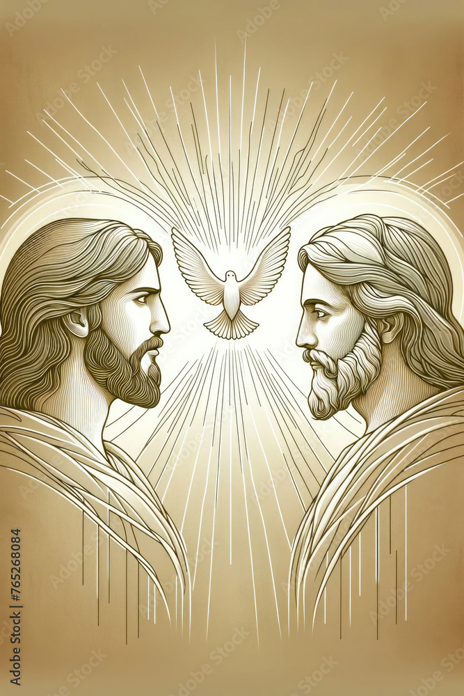 The Holy Trinity: the Father, the Son, and the Holy Spirit. Digital ...