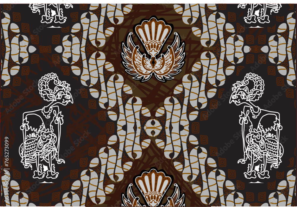 Indonesian batik motifs by displaying a very distinctive wayang kulit ...