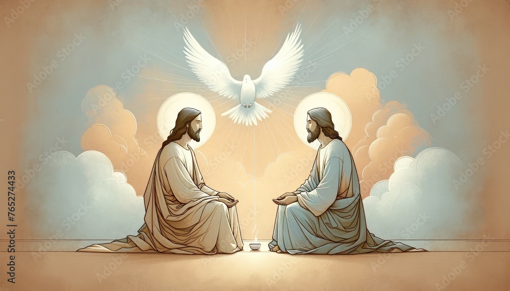 The Holy Trinity: the Father, the Son, and the Holy Spirit. Digital ...