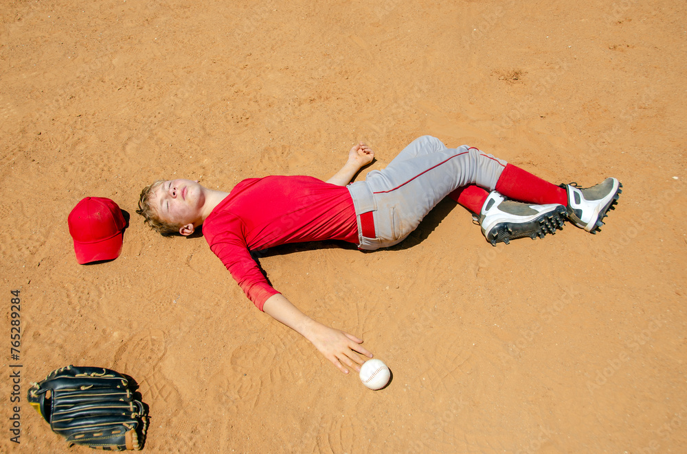 Youth preteen boy baseball player knocked unconscious on baseball field ...