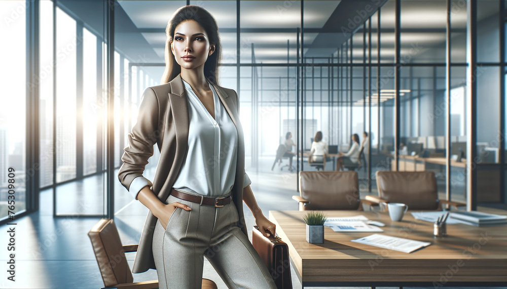 Woman working in office/オフィスで働く女性 Stock Illustration | Adobe Stock