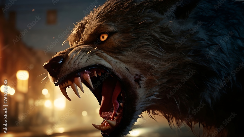 Capturing the Intensity: A Majestic Yet Fierce Werewolf Caught in the ...