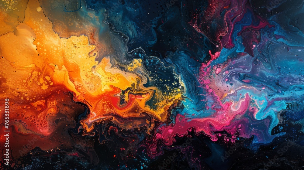Striking abstract painting concept conveying the consequences of global ...