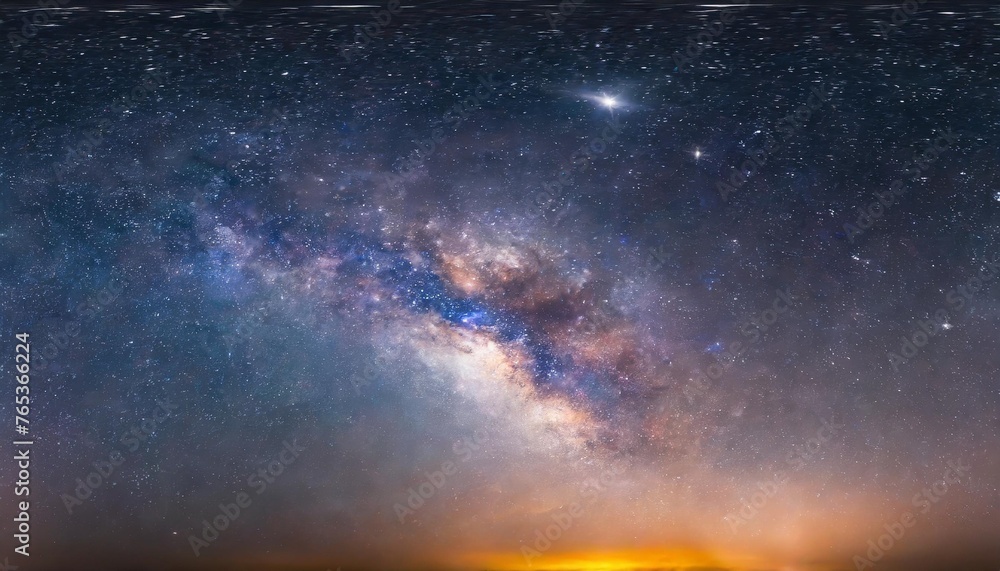 360 degree full sphere panoramic space background with starfield and ...