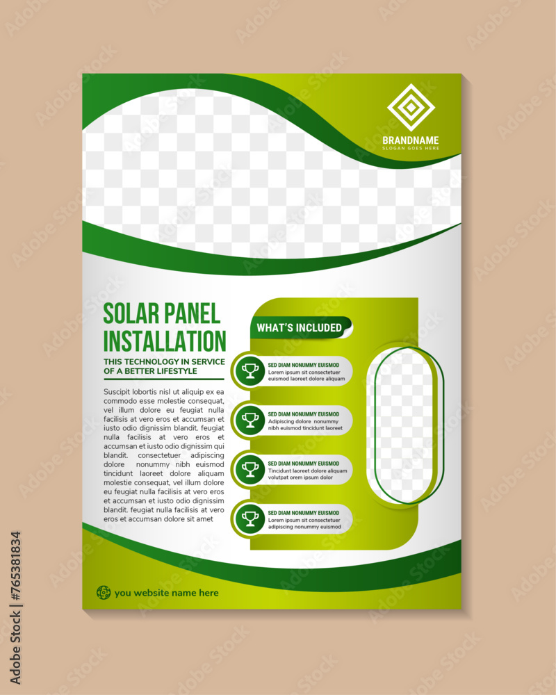 Solar panel installation flyer Templates. Energy poster leaflet design ...