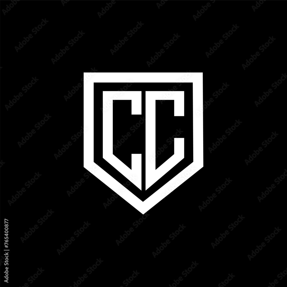 CC letter logo design with black background in illustrator. Vector logo ...