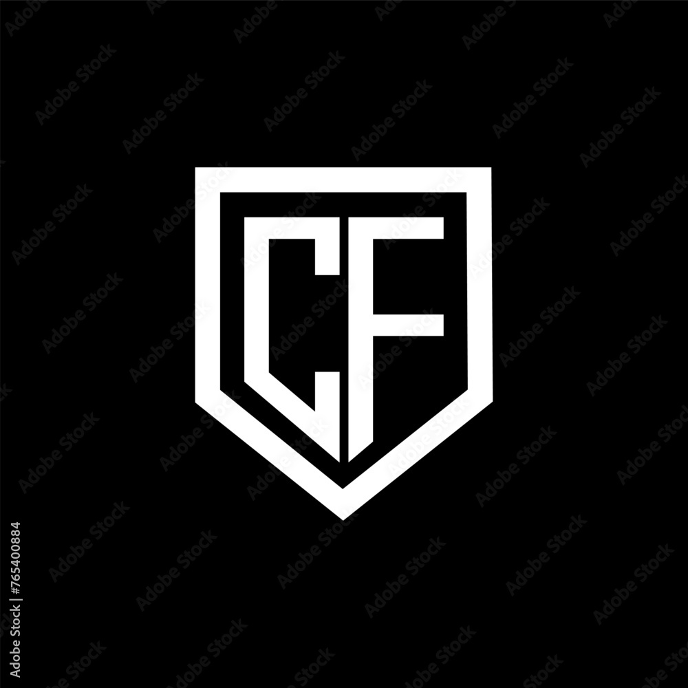 CF letter logo design with black background in illustrator. Vector logo ...