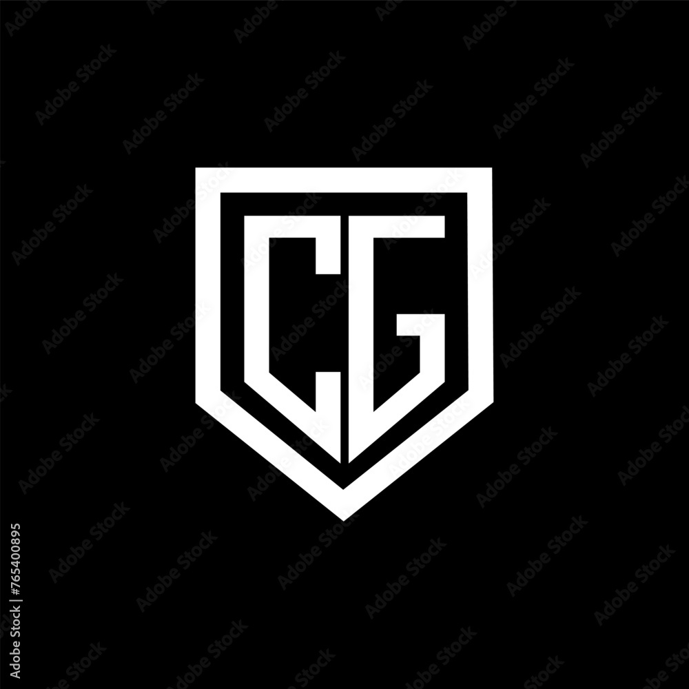 CG letter logo design with black background in illustrator. Vector logo ...