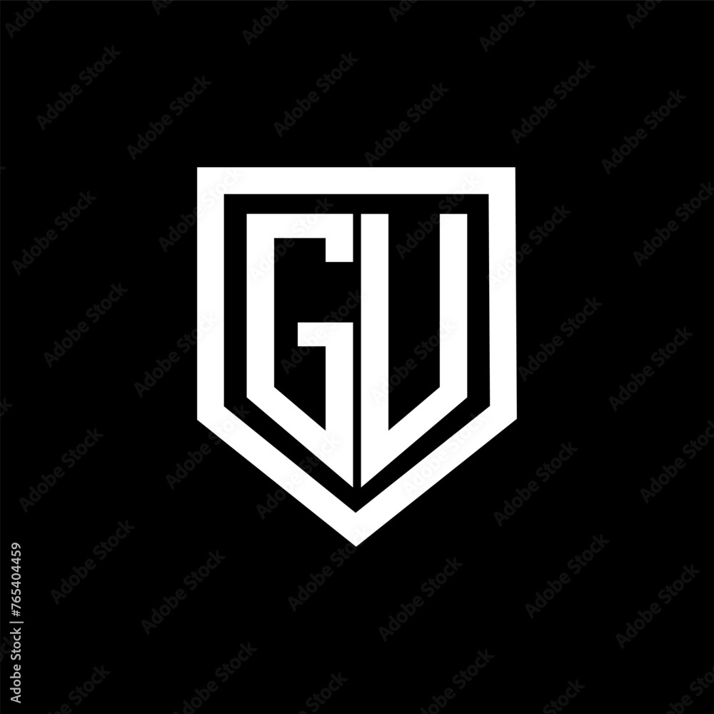 GU letter logo design with black background in illustrator. Vector logo ...