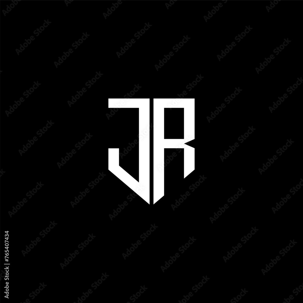 JR letter logo design with black background in illustrator. Vector logo ...