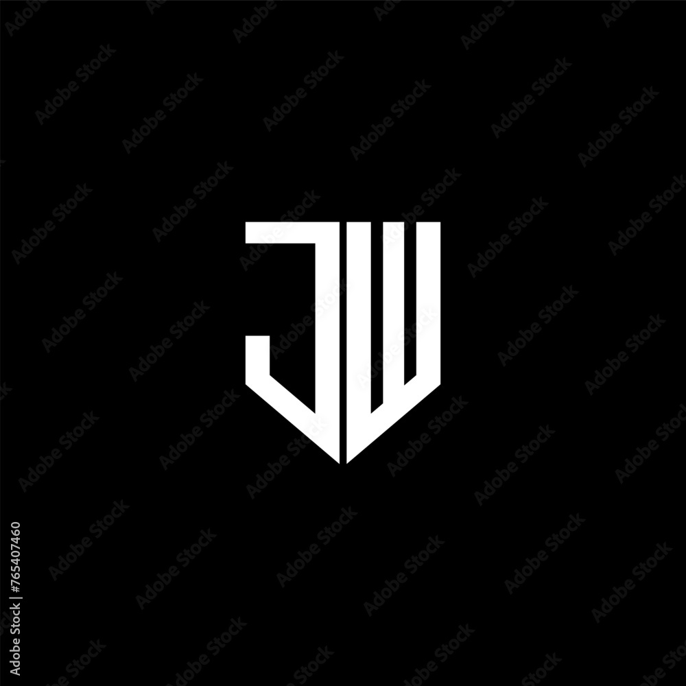 JW letter logo design with black background in illustrator. Vector logo ...