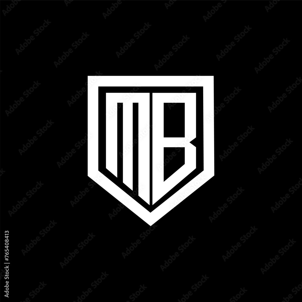 MB letter logo design with black background in illustrator. Vector logo ...