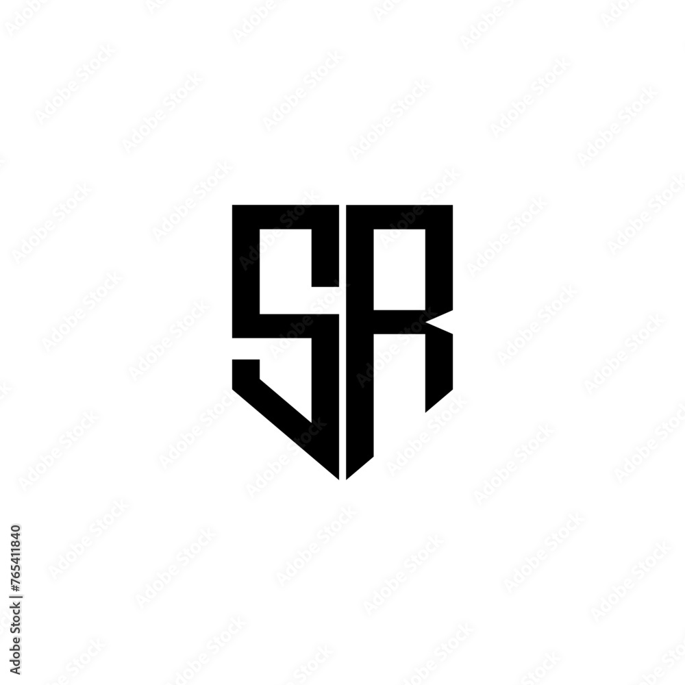 SR letter logo design with white background in illustrator. Vector logo ...