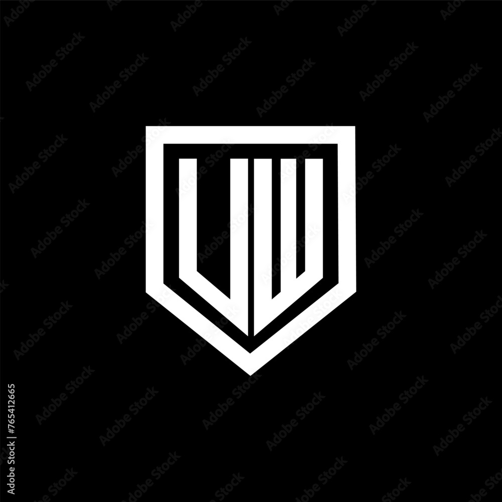 UW letter logo design with black background in illustrator. Vector logo ...