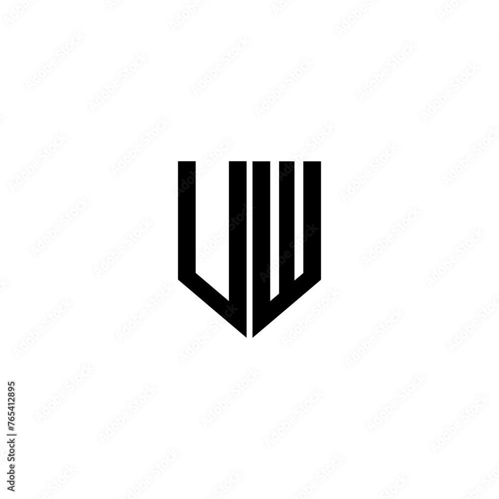 UW letter logo design with white background in illustrator. Vector logo ...