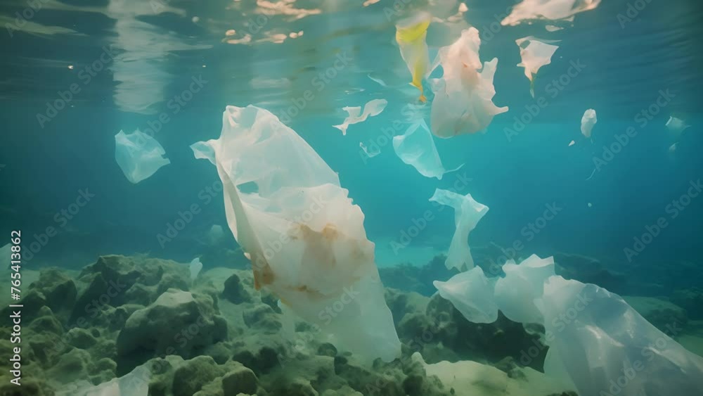 Environmental problems of plastic waste pollution in the ocean. Plastic pollution in the ocean ...