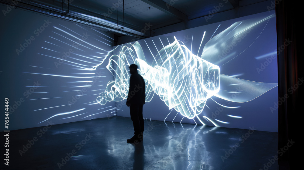 Futuristic space for art magazine covers, website design. Visual ...