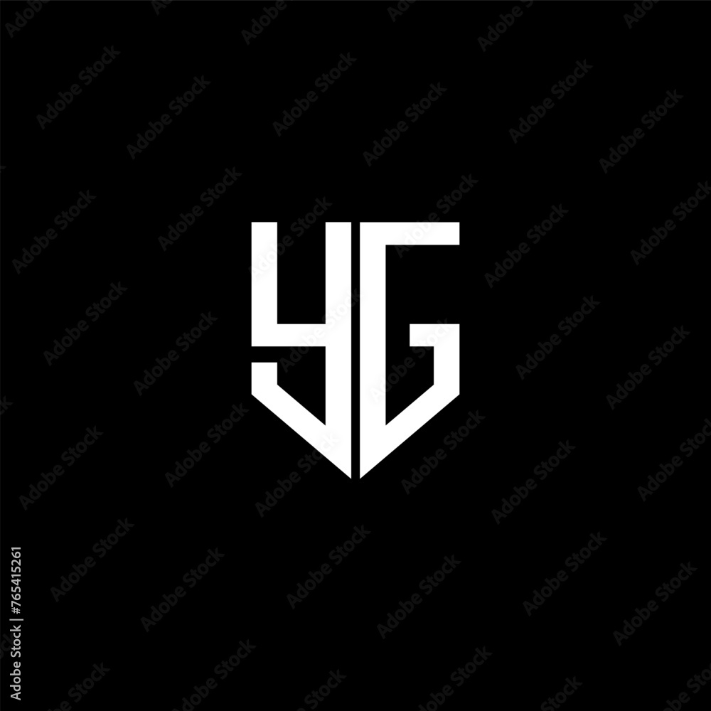 YG letter logo design with black background in illustrator, cube logo ...