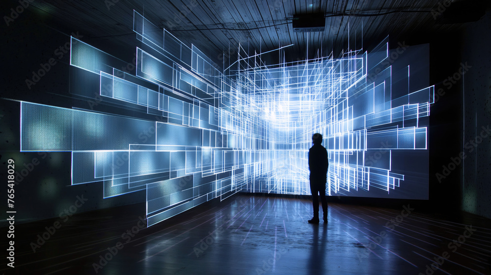 Futuristic space for art magazine covers, website design. Visual ...