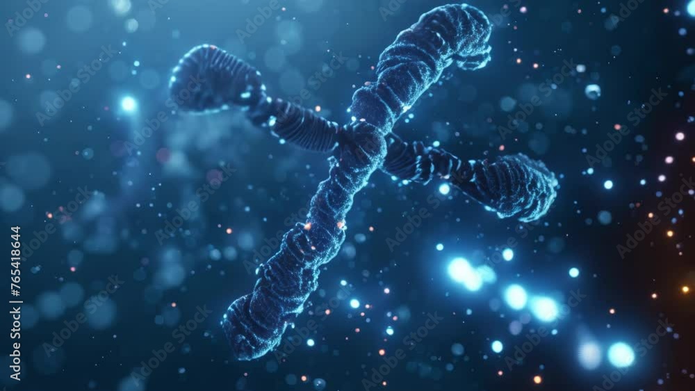 X and Y Chromosome on blue background. Chromosomes with DNA helix ...