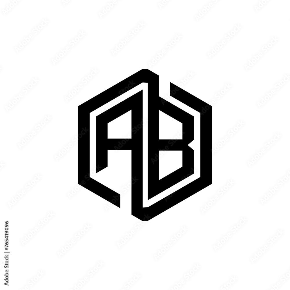 AB letter logo design in illustration. Vector logo, calligraphy designs ...