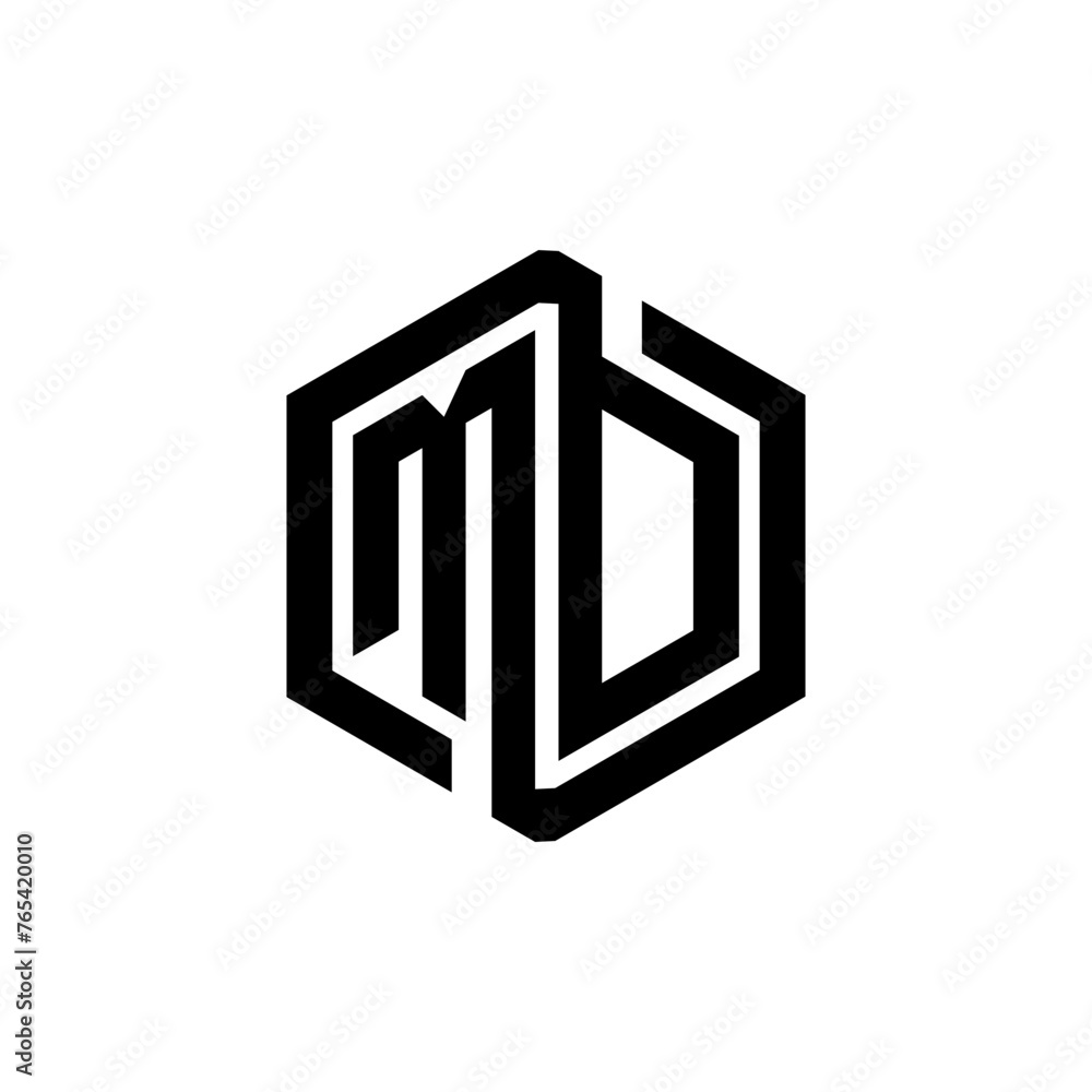 MD letter logo design in illustration. Vector logo, calligraphy designs ...