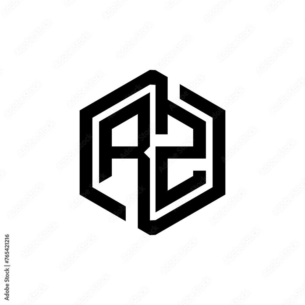 RZ letter logo design in illustration. Vector logo, calligraphy designs ...