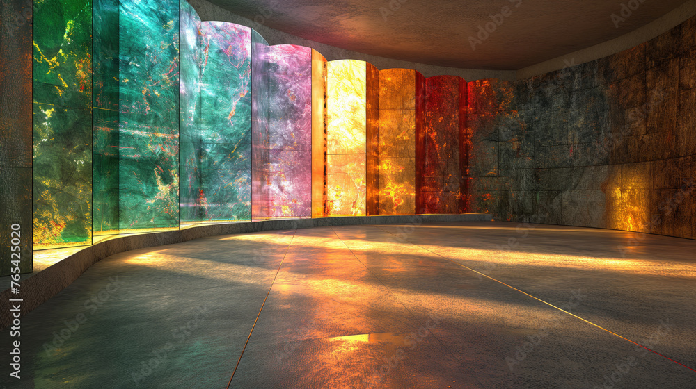 A rounded location of various concrete and monolith textures in bright ...