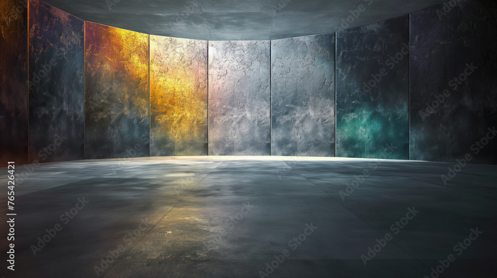 A rounded location of various concrete and monolith textures in bright ...