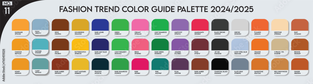 Color Palette. Fashion Trend Color Guide Palette 2024-25 no.11 ...