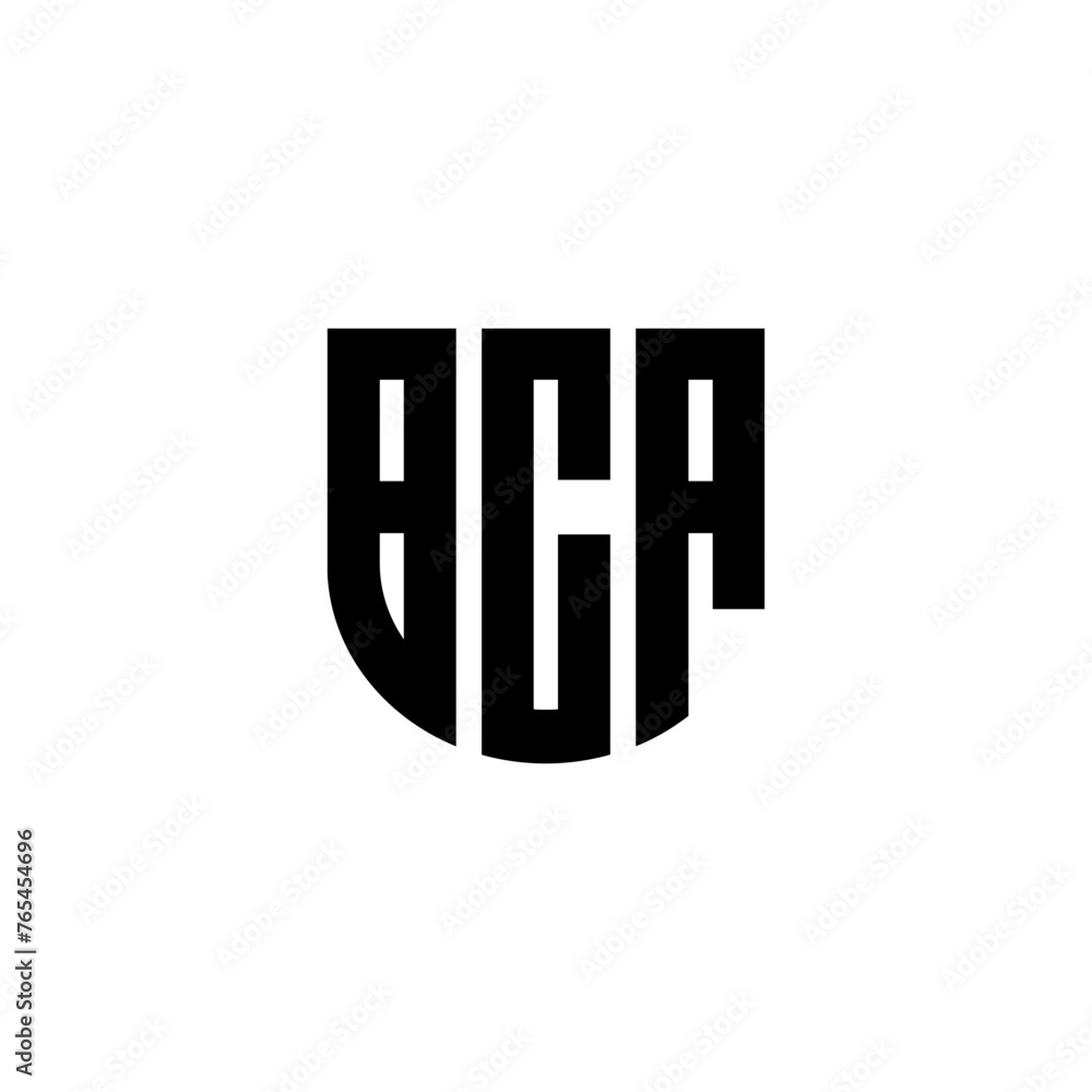 BCA letter logo design with white background in illustrator, cube logo ...