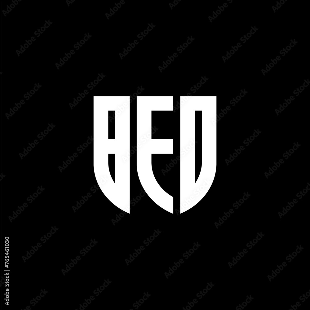 BFO letter logo design with black background in illustrator, cube logo ...