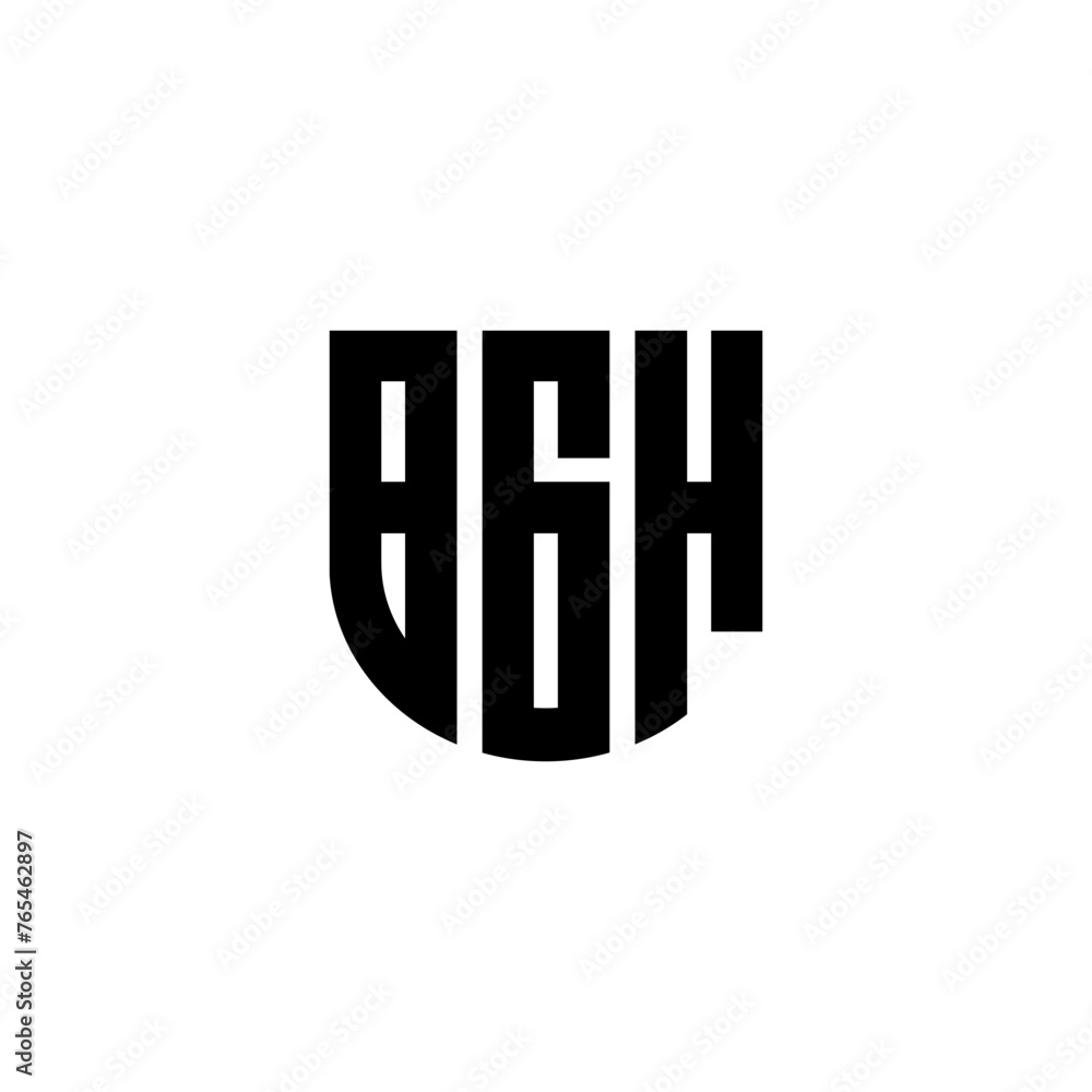 BGH letter logo design with white background in illustrator, cube logo ...